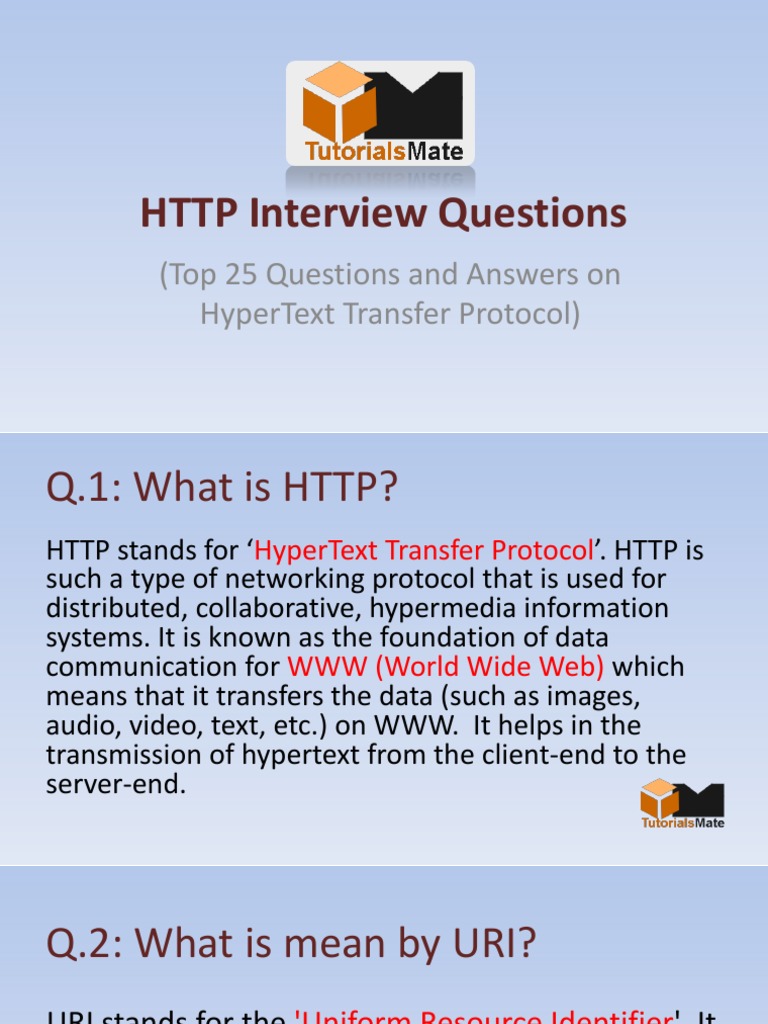 Top 25 HTTP Interview Questions | PDF | Hypertext Transfer Protocol ...