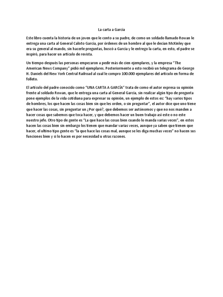 La carta a García: Autonomía y Acción | PDF | Ciencias sociales | Historia