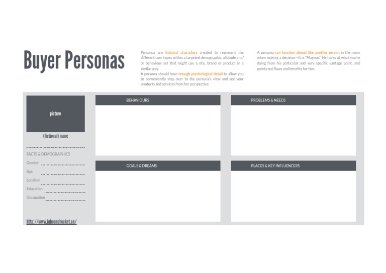 Buyer Personas Template PDF | PDF