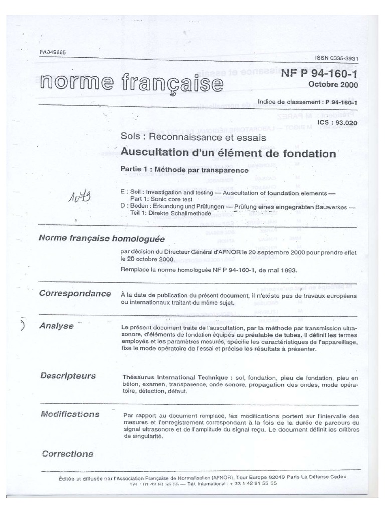 NF P 94-160-1 | PDF