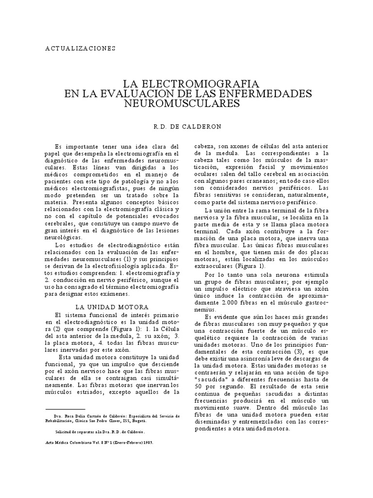 La Electromiografia en La Evaluacion de Las Enfermedades Neuromusculares | PDF ...