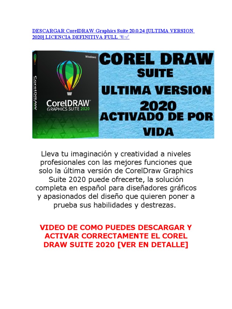 Descargar CorelDRAW 2020 Full Español | PDF | Informática