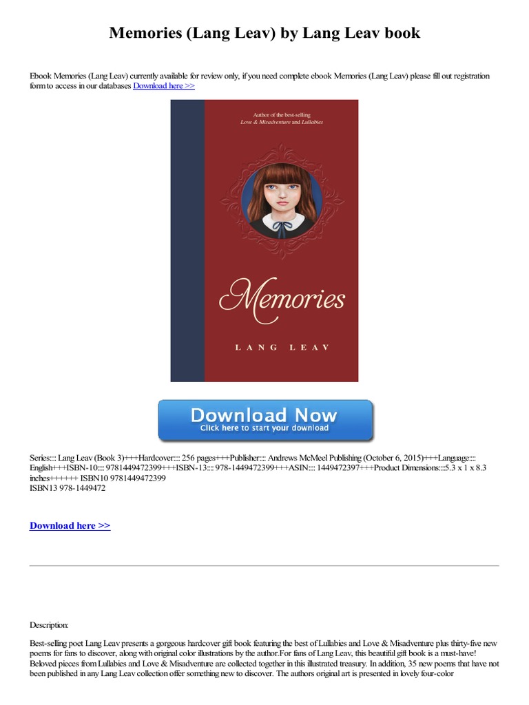 Memories (Lang Leav) by Lang Leav Book: Download Here | PDF | Books