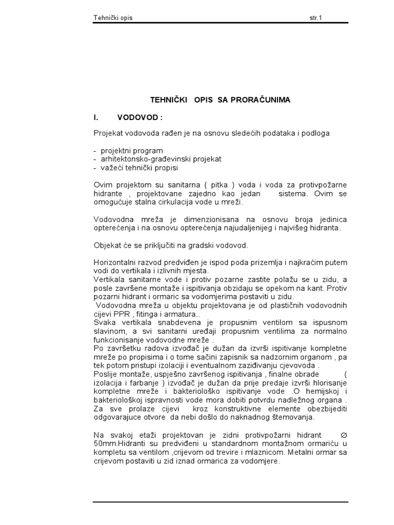 Tehnicki Opis PRIMJER VIK UNUTRASNJE | PDF