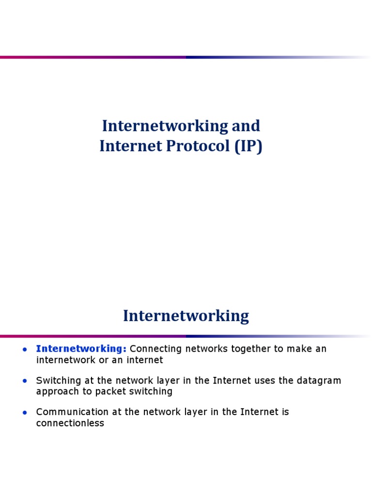Internetworking and IP | PDF | I Pv6 | Internet Protocols