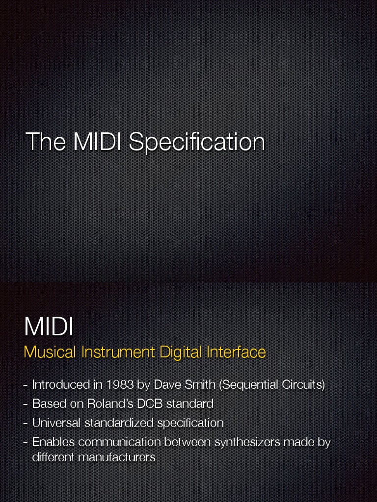 Lecture 2 - MIDI Basics | PDF | Electronics | Computer Engineering