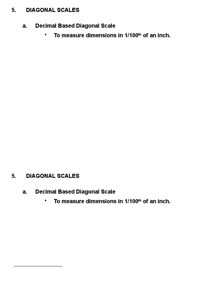Diagonal Scales A. Decimal Based Diagonal Scale To Measure Dimensions ...