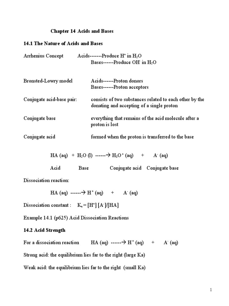 Chapter 14acids and Bases | PDF | Acid | Chemical Equilibrium