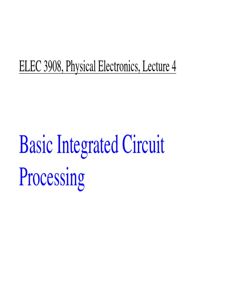 IC Fabrication Process Overview | PDF | Semiconductor Device ...