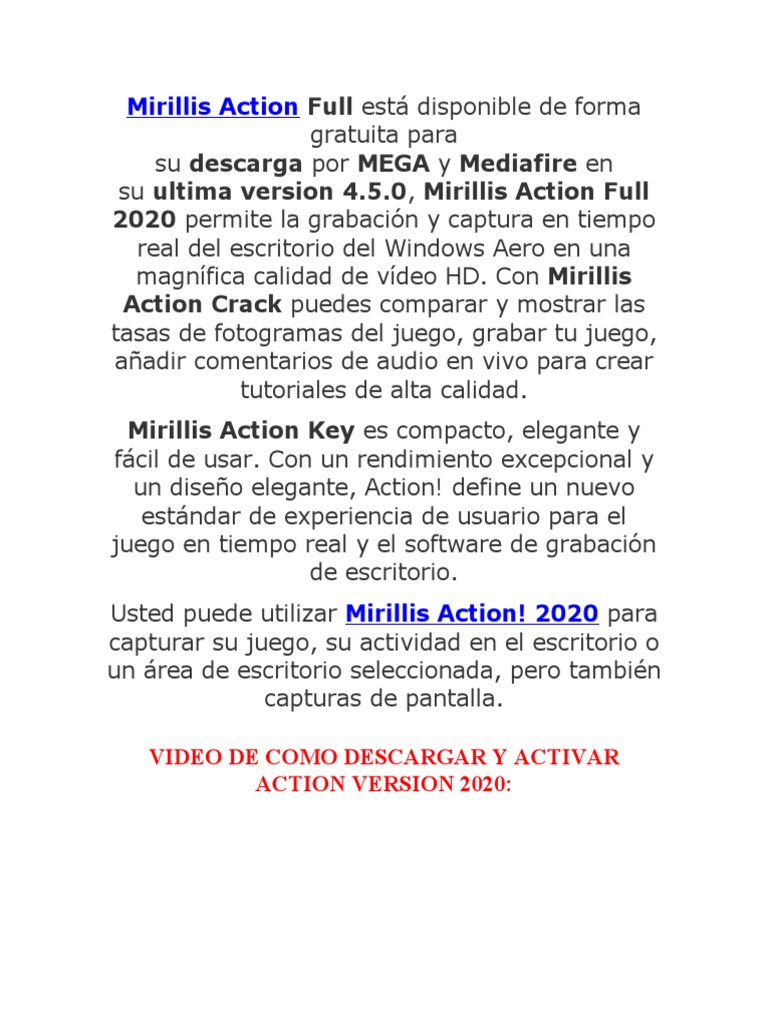 Mirillis Action | PDF
