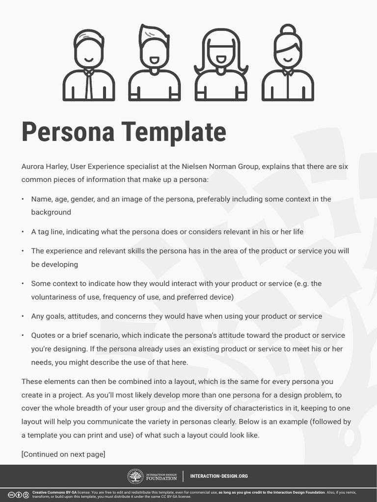 Persona Template | PDF | Creative Commons License | Page Layout