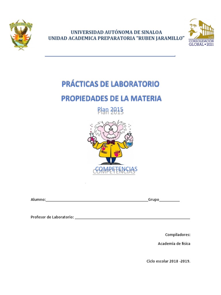 Practicas Del Laboratorio Propiedades de La Materia | PDF | Densidad | Masa