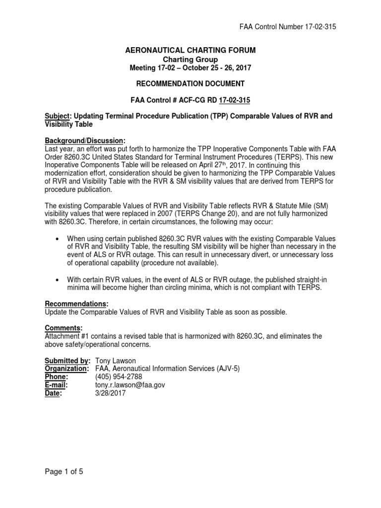 Update on RVR and Visibility Table | PDF | Code Of Federal Regulations ...