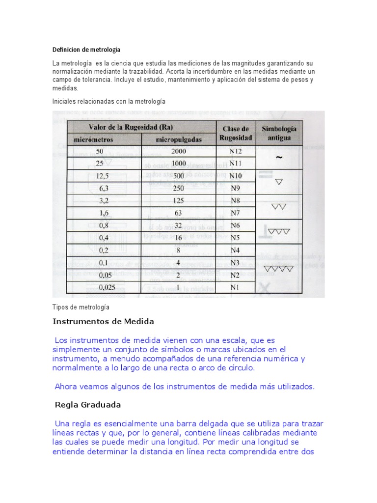 Símbolos y Escalas en Metrología | PDF | Metrología | Medida de presión