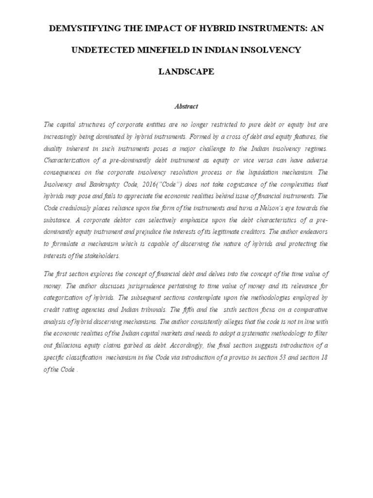 Demystifying The Impact of Hybrid Instruments | PDF | Bonds (Finance ...