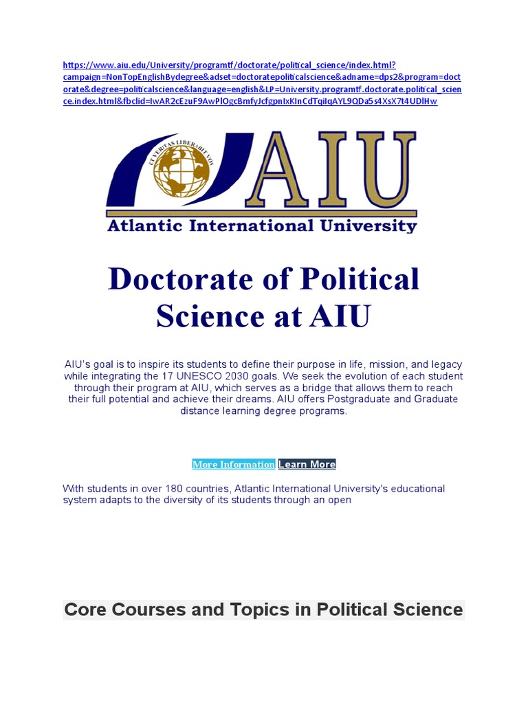 Doctorate of Political Science | PDF | Distance Education | Online And ...