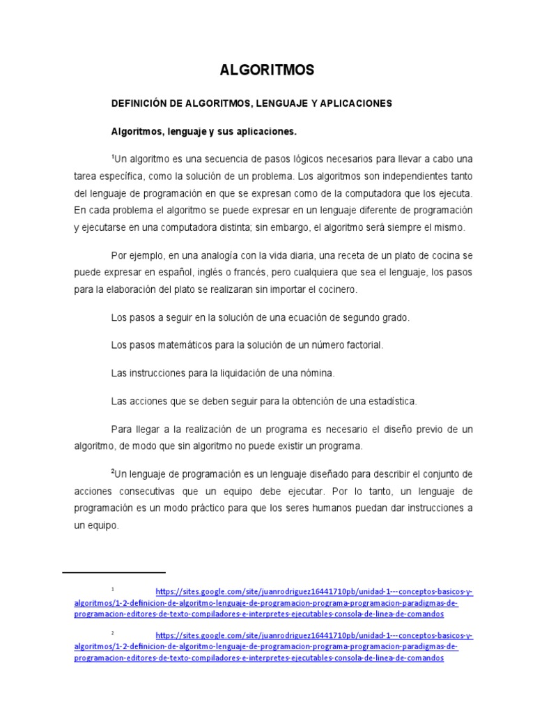 Algoritmos | PDF | Tipo de datos | Compilador