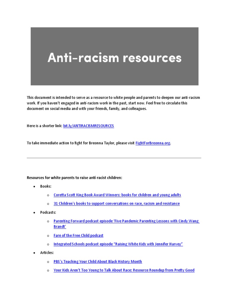 Anti-Racism Resources | PDF | Black Feminism | Identity Politics