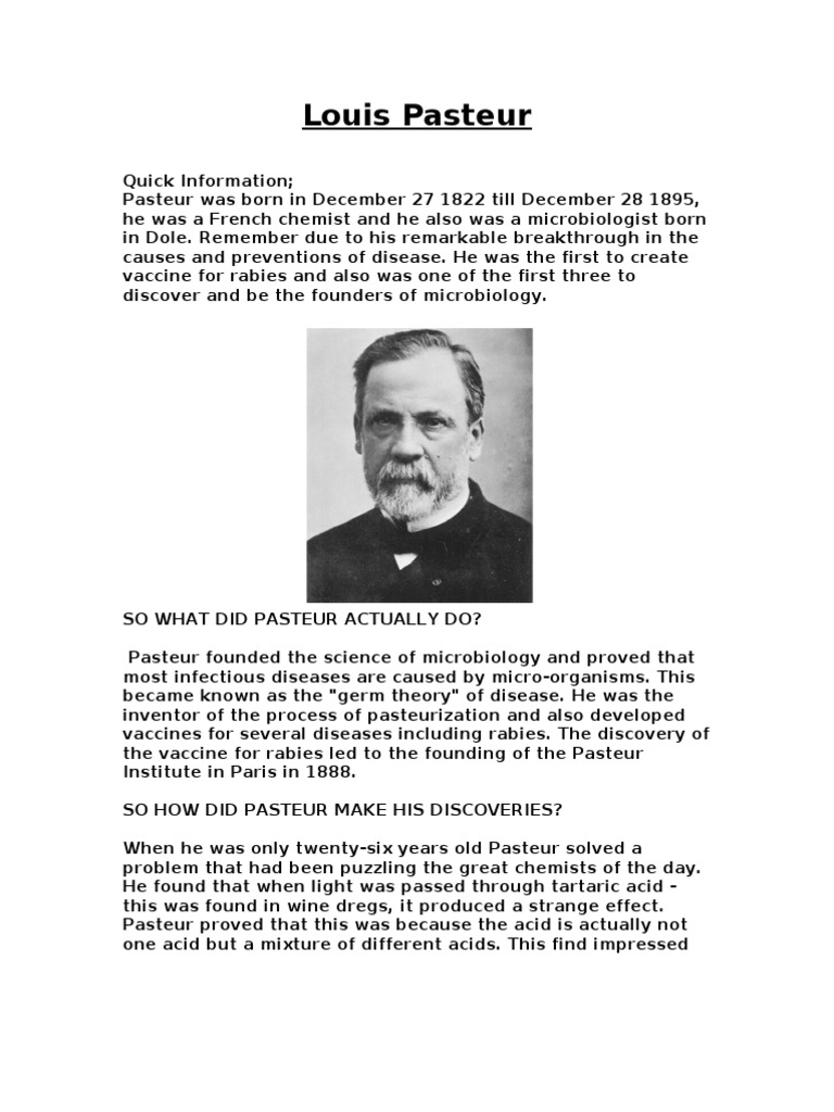 Louis Pasteur | PDF | Louis Pasteur | Microbiology