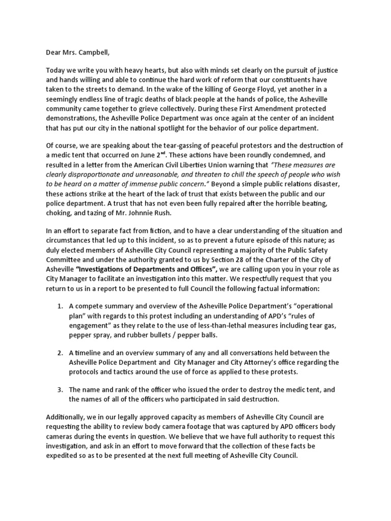 Investigation Letter | PDF | Police | Government