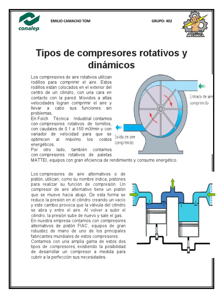 Tipos de Compresores Rotativos y Dinámicos | PDF