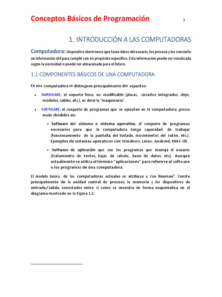 Conceptos Basicos de Programacion PDF | PDF | Hardware de la ...