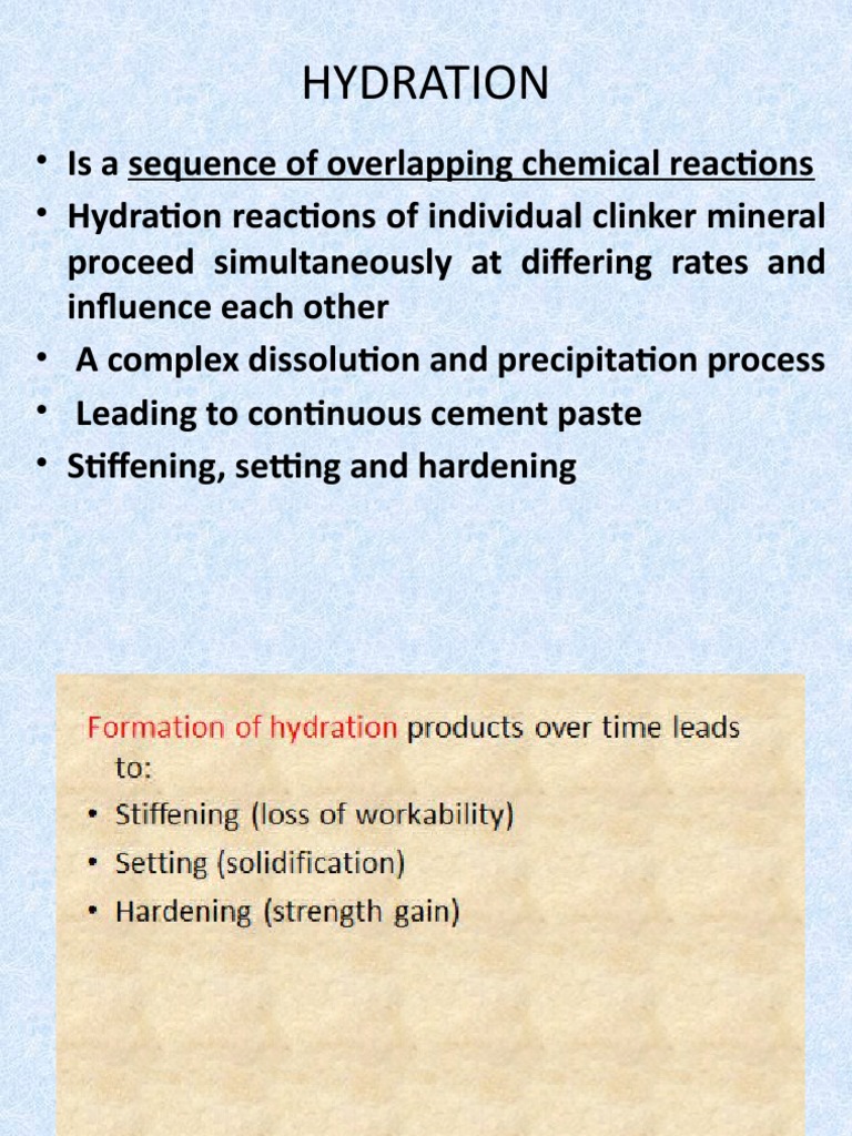 HYDRATION PROCESS AND PHASES | PDF | Cement | Calcium