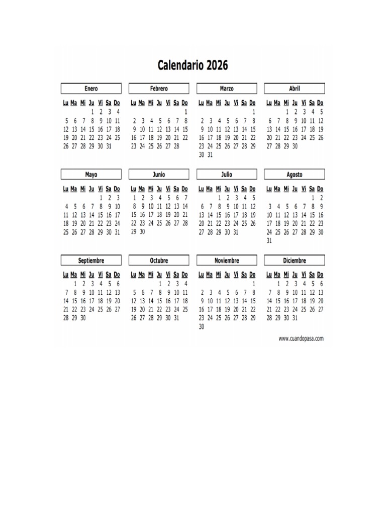 Calendario 2026 | PDF