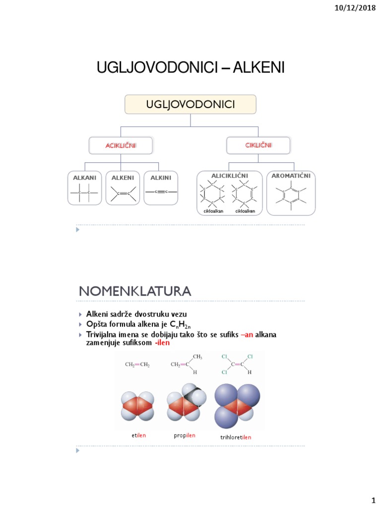 Ugljovodonici Alkeni | PDF