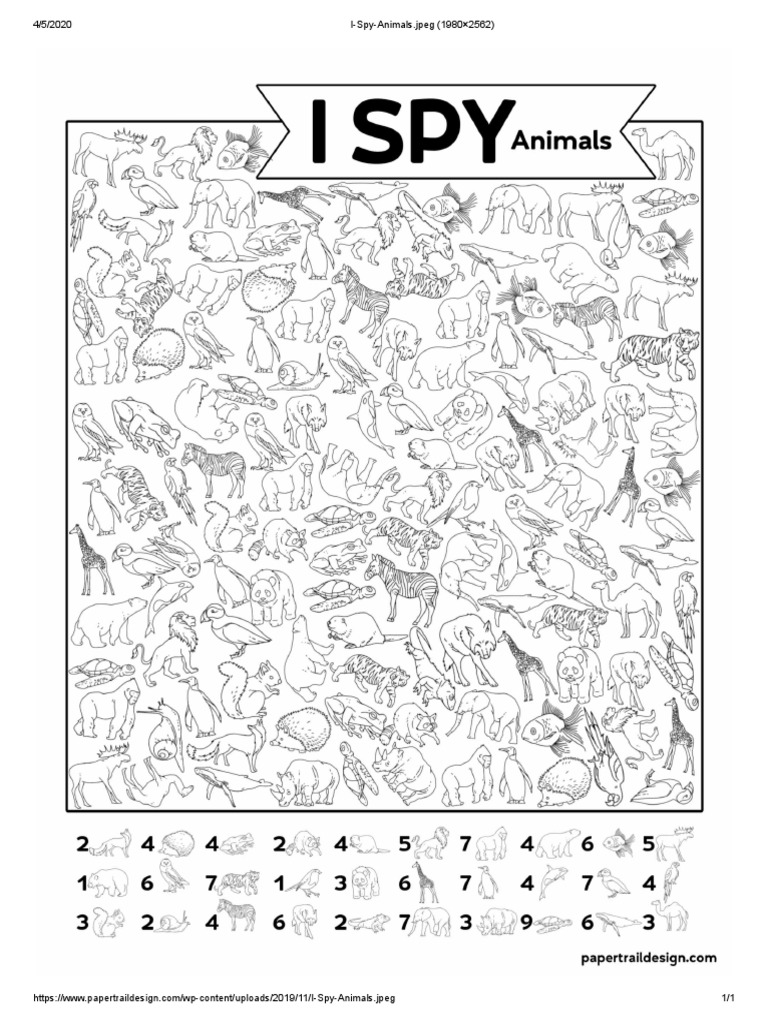 I Spy Animals Printable Activity | PDF