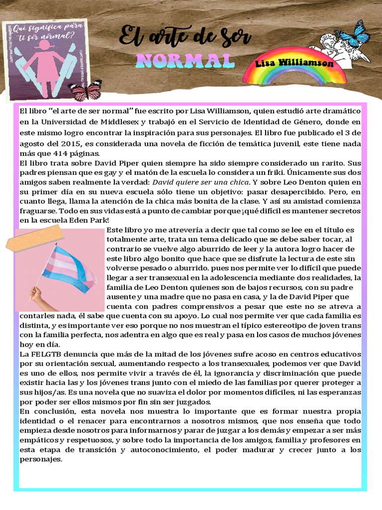 El Arte de Ser Normal | PDF | Transgénero | Estudios LGBTQIA+