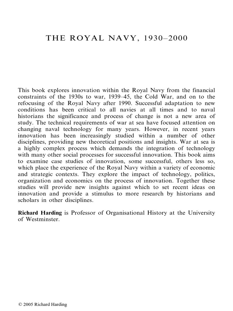Cass Series - Naval Policy - 30 - The Royal Navy, 1930-2000 Innovation ...