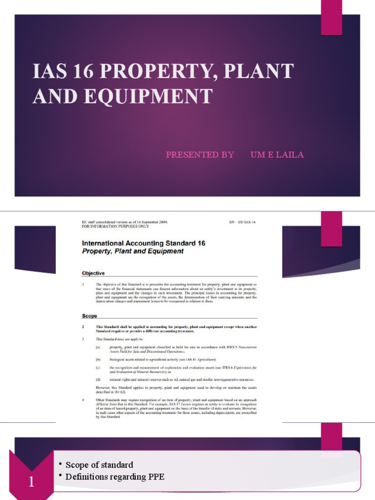 Ias 16 Property, Plant and Equipment | PDF | Depreciation | Accounting