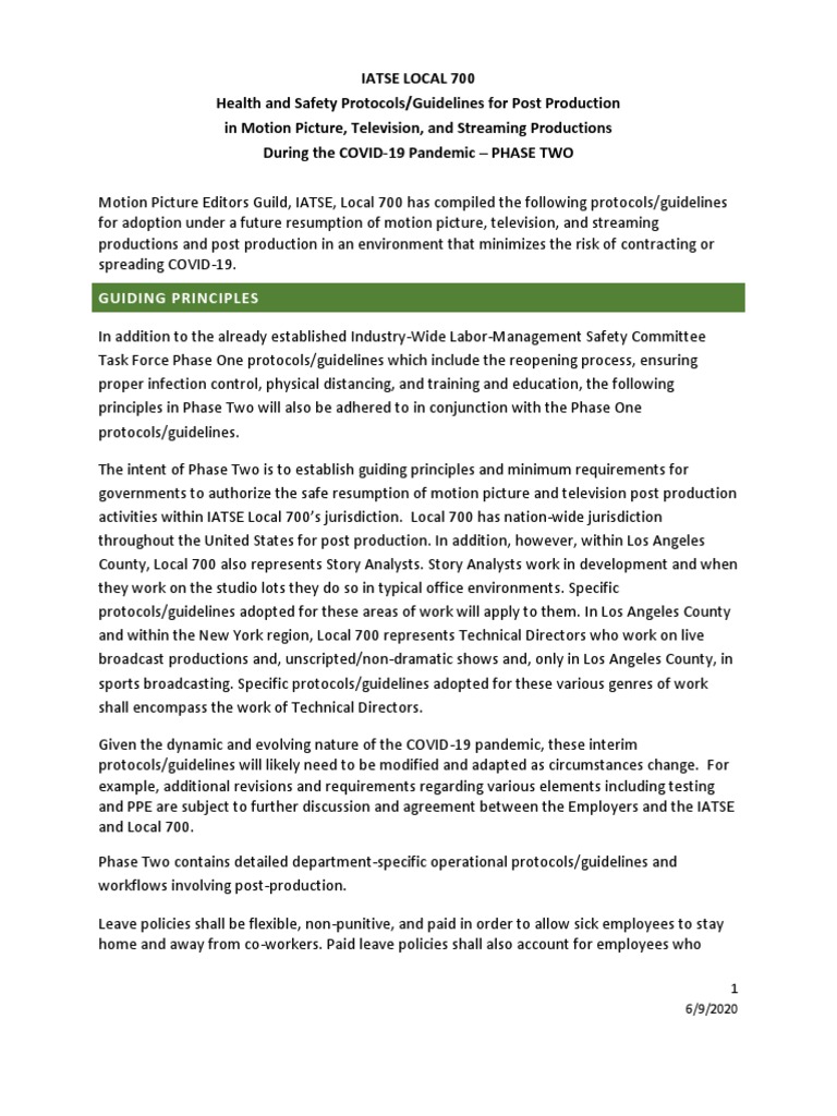 Local 700 Safety Guidelines | PDF | Ventilation (Architecture ...