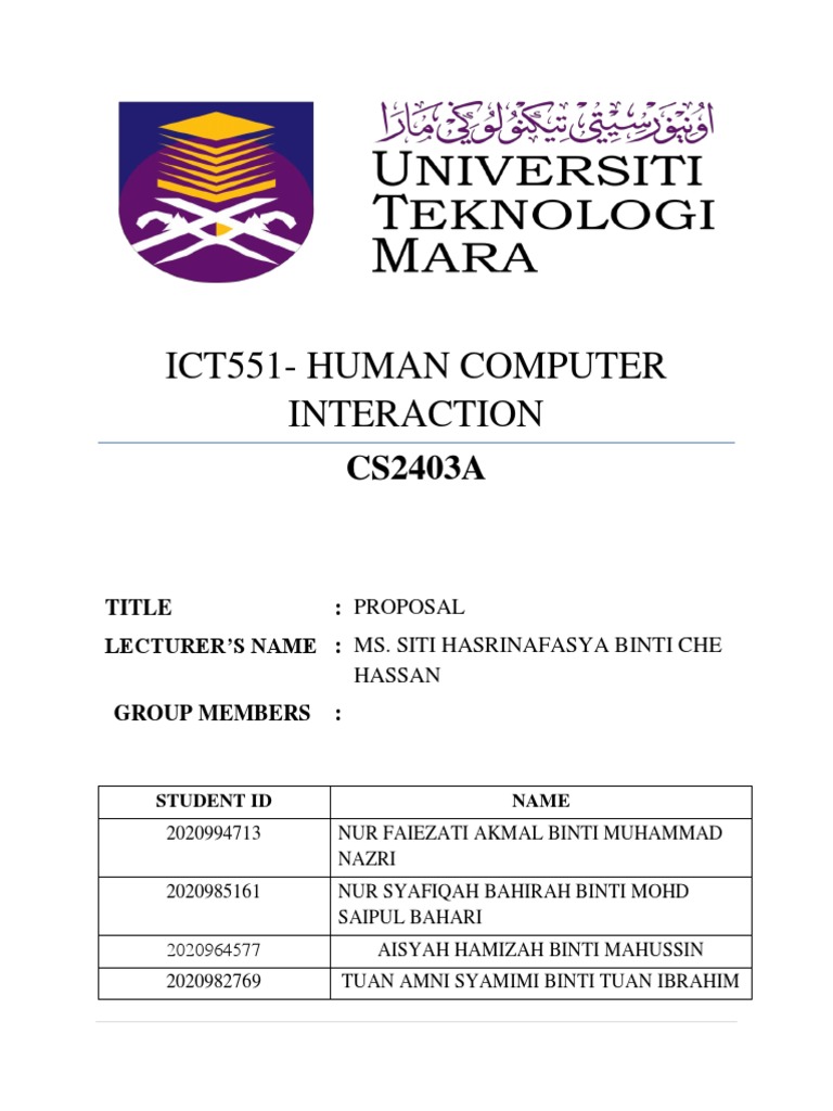 ICT551 Sports Facility Booking Proposal | PDF | Computing | Cognition