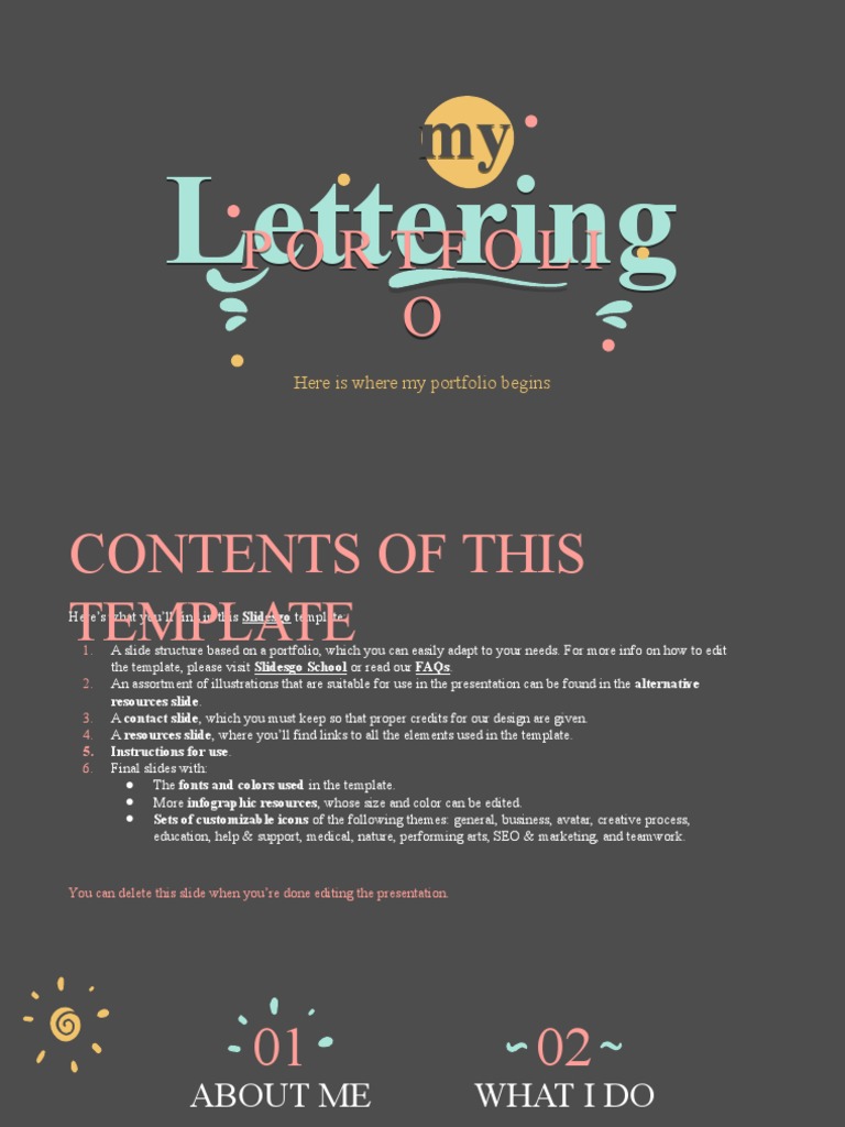 Lettering Portfolio by Slidesgo | PDF | Planets | Solar System