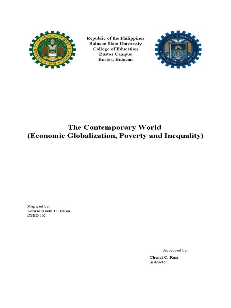 The Contemporary World (Economic Globalization, Poverty and Inequality ...