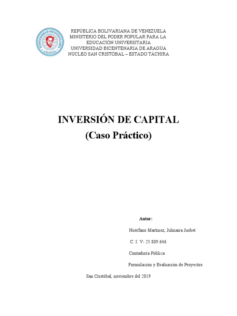 Inversion de Capital. Inversion de Capital (Caso Practico) | PDF ...