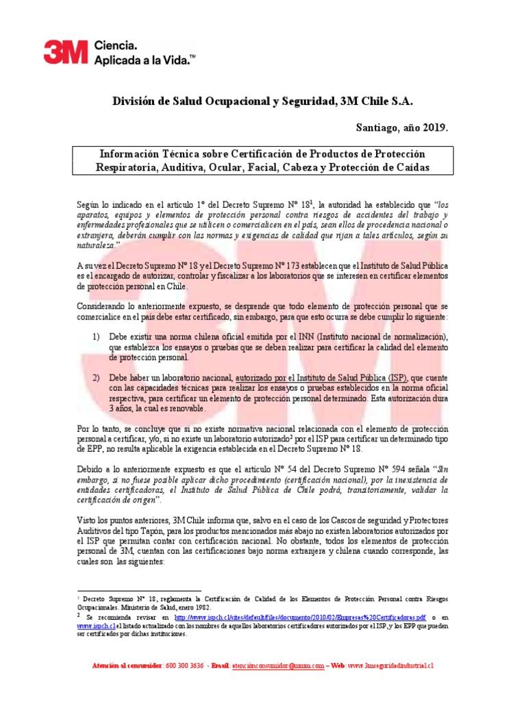 CERTIFICACIÓN 3M Seguridad Industrial 2019 | PDF | Seguridad y salud ...