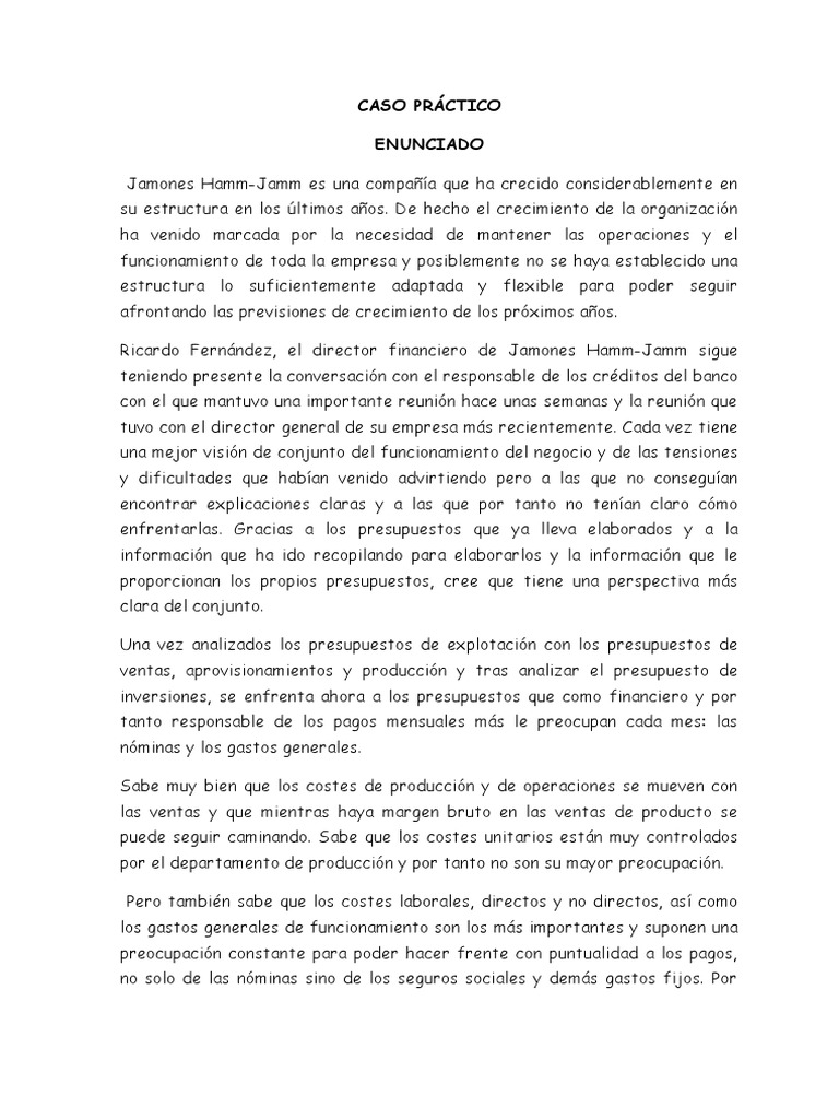 CASO PRÁCTICO u2 direccion financiera | PDF | Presupuesto | Salario