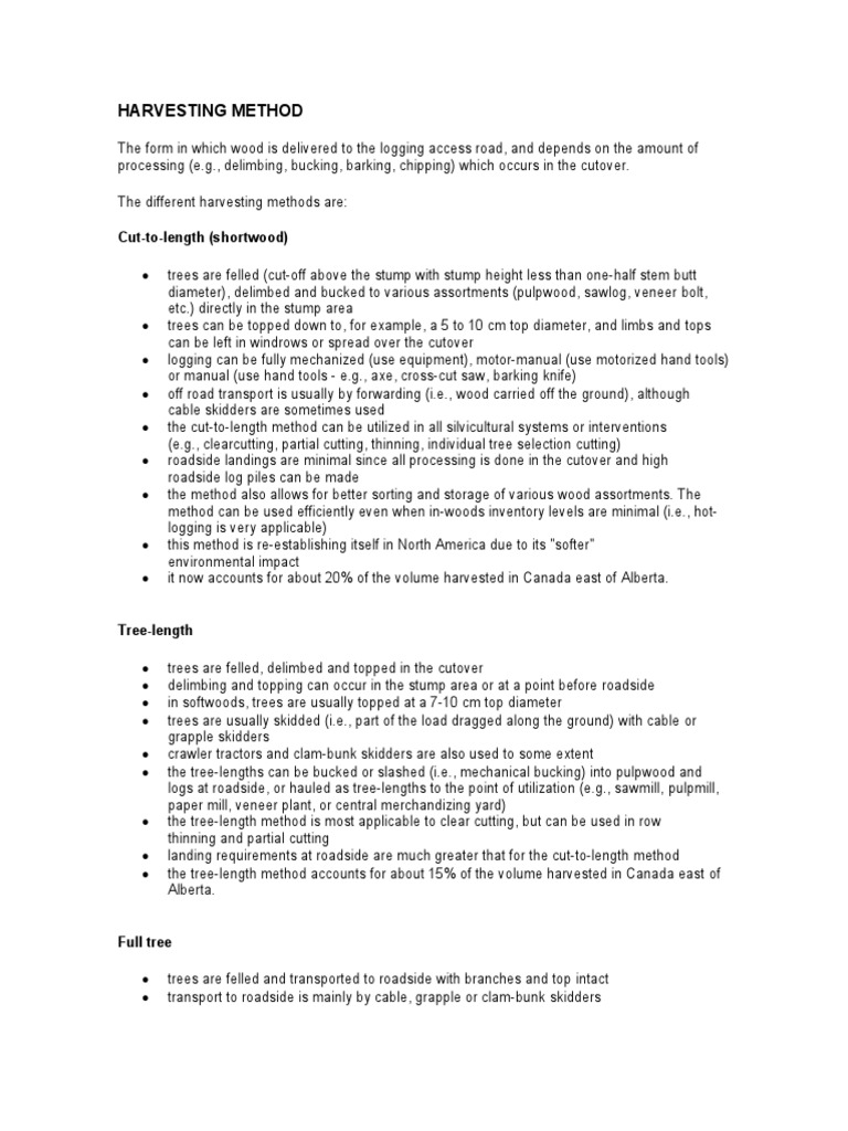 Harvesting Method 1 | PDF | Logging | Forestry