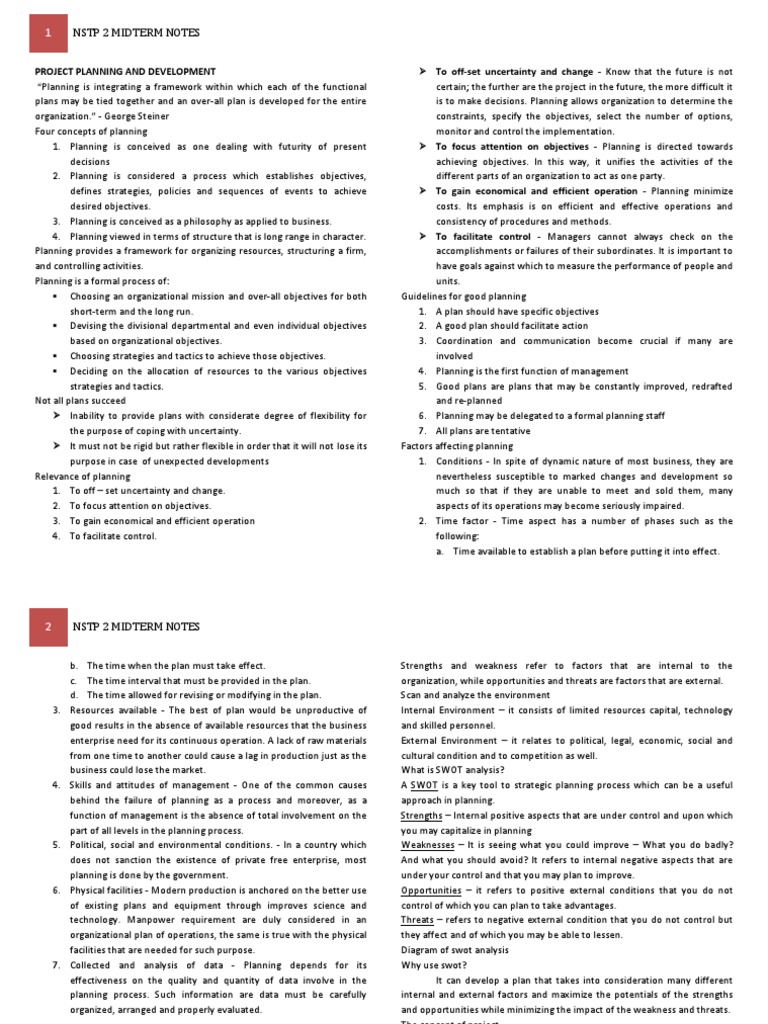 NSTP 2 Midterm Notes | PDF | Fundraising | Swot Analysis