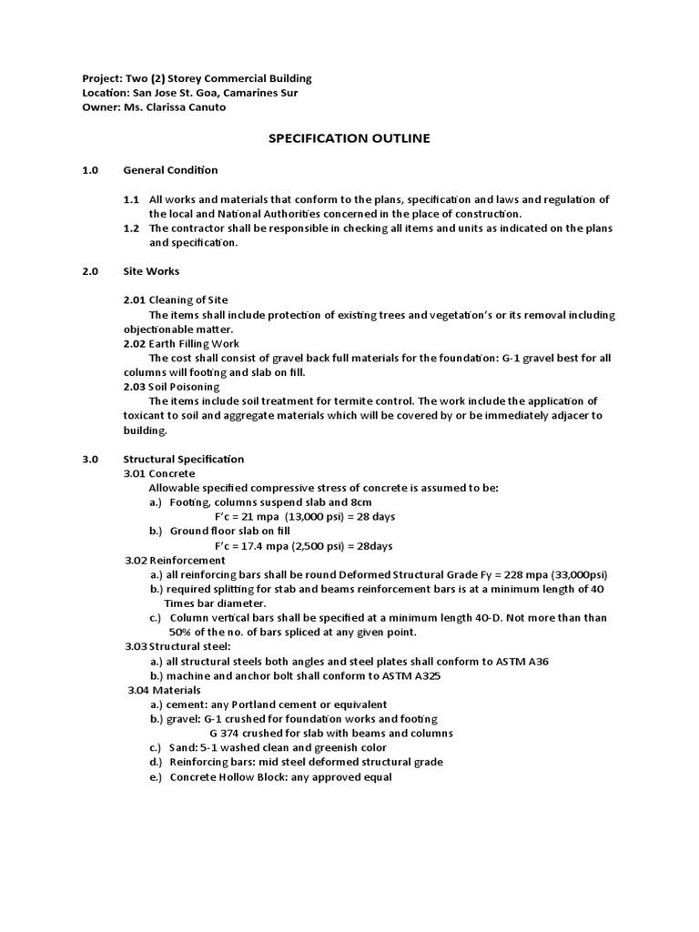 Specific Outline | PDF | Electrical Wiring | Framing (Construction)