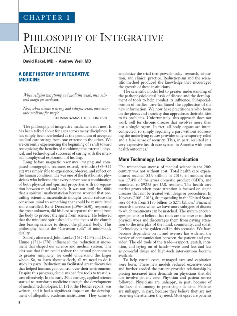 Chapter 1 - Philosophy of Integrative Medicine - 2018 - Integrative ...