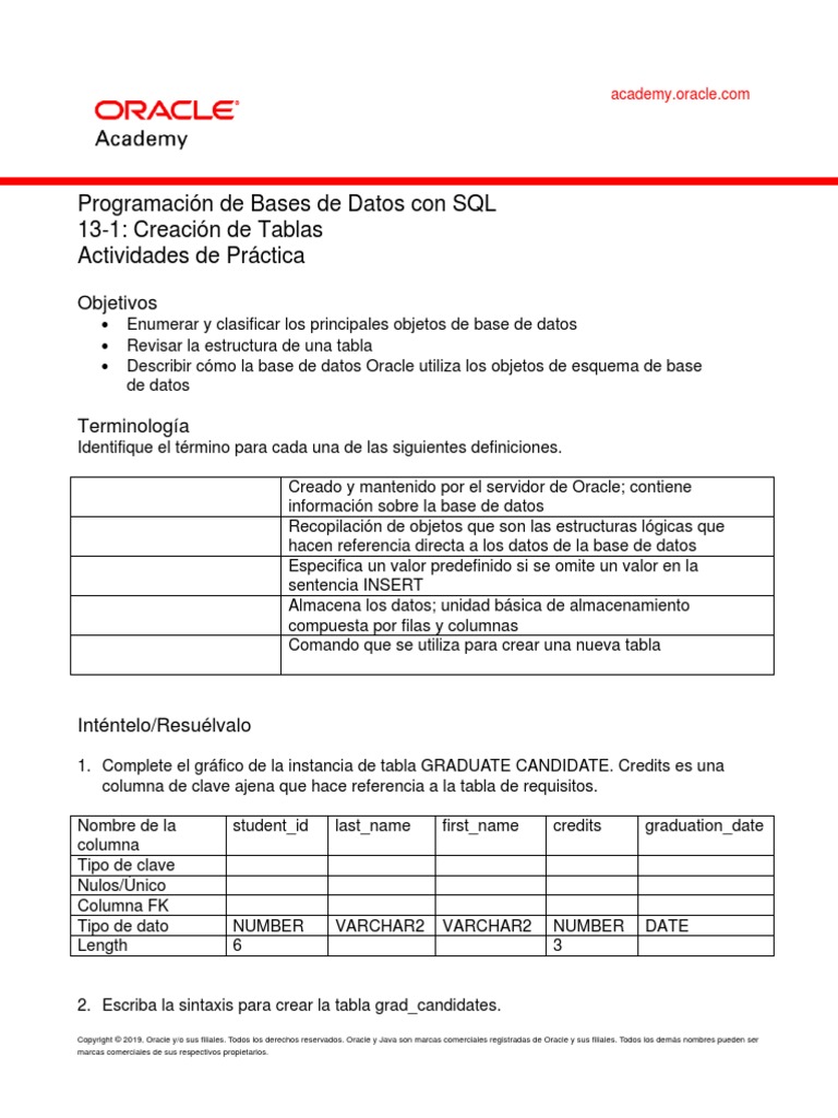 DP 13 1 Practice Esp | PDF | SQL | Bases de datos