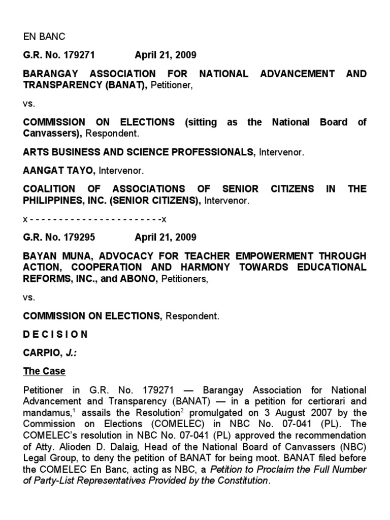 Of Party-List Representatives Provided by The Constitution | PDF ...