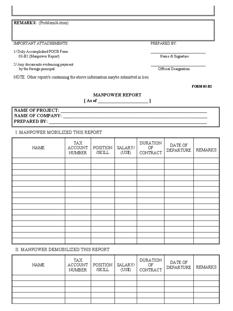 Monitoring Forms For Manpower Service Contract - 0 | PDF | Payments ...