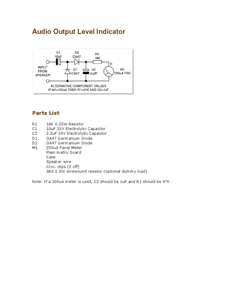 Audio Output Level Indicator | PDF | Technology & Engineering