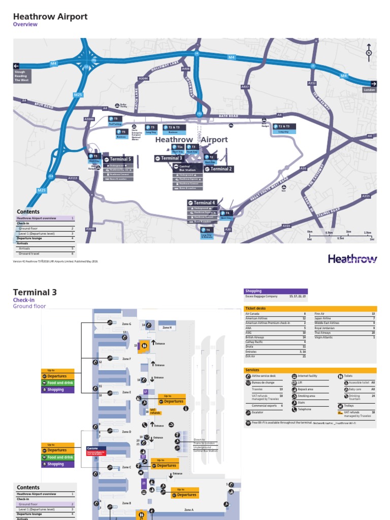 Heathrow T3 Map PDF | Download Free PDF | Aviation | Airlines