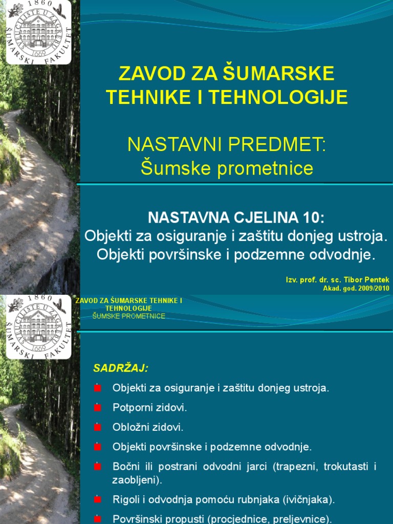 Predavanje Br. 10 - Objekti Za Zastitu Donjeg Ustroja I Odvodnja | PDF